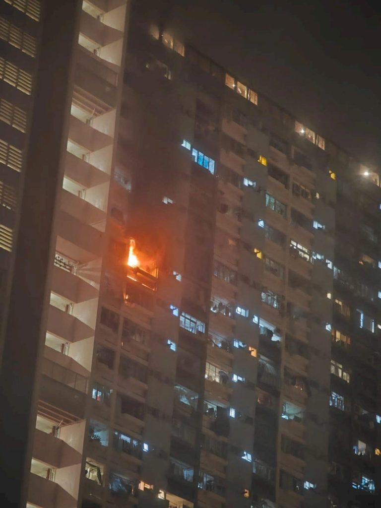 Fire devastates apartment unit in Tsuen Wing Lau, Lai Tak Tsuen, Tai ...