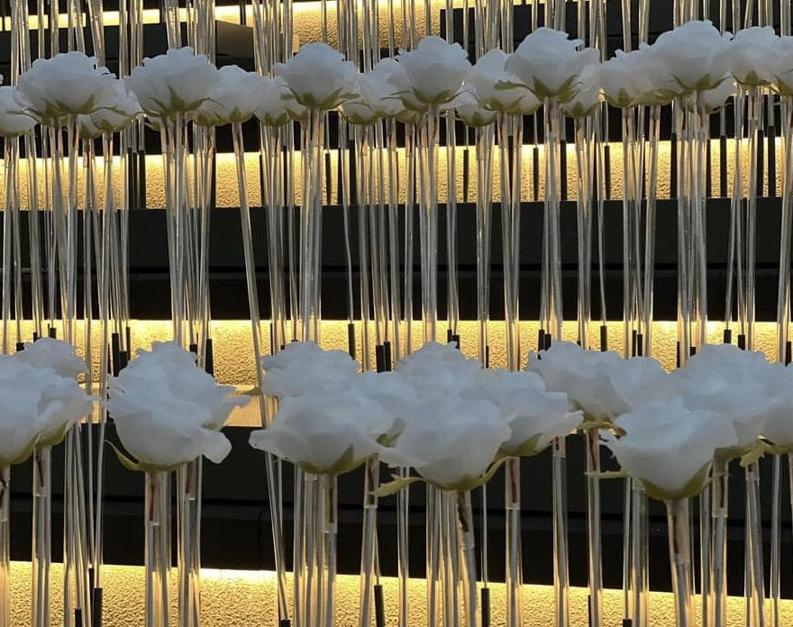 East Kowloon Cultural Centre's LED white rose display jested as ...