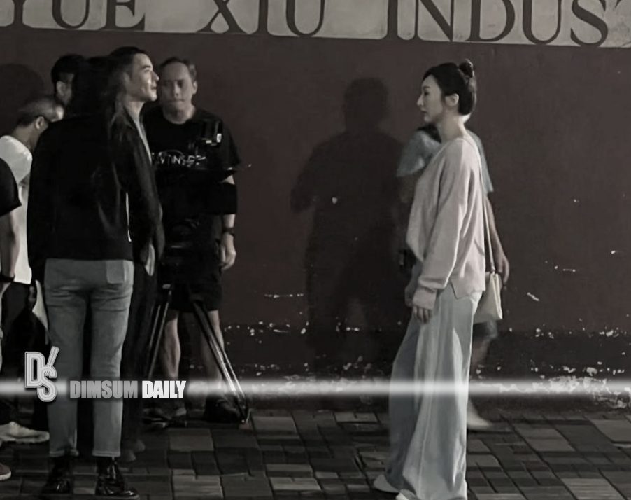 TVB actress Samantha Ko spotted filming drama at Yue Xiu Industrial Building in Kwun Tong ...