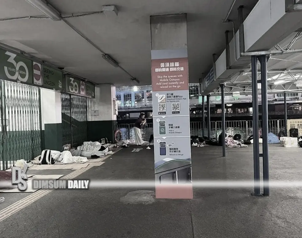 Mainland tourists seen overnighting on ground at TST Star Ferry Pier