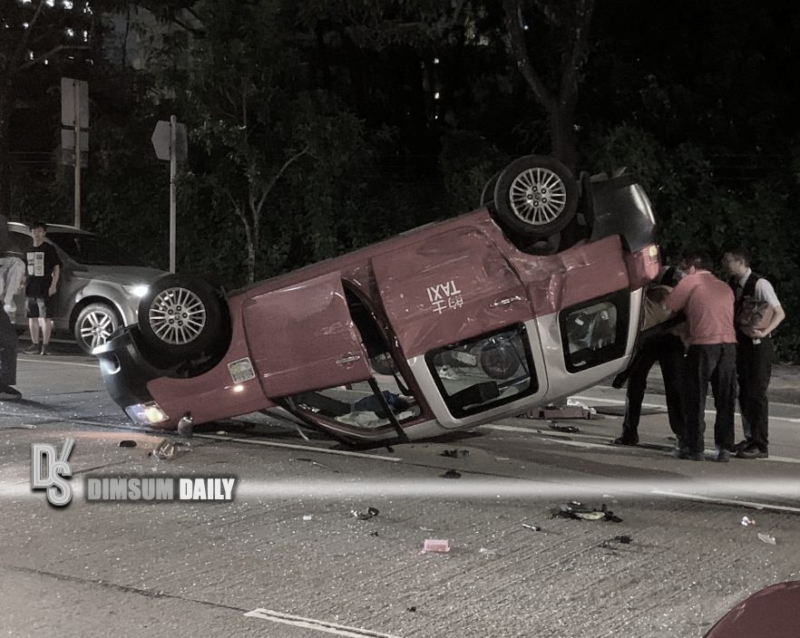 Head-on collision of two taxis in Kowloon Tong leaves one vehicle ...