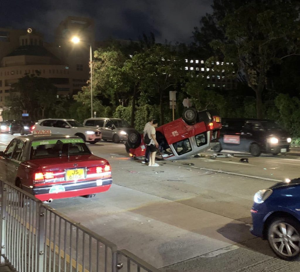 Head-on collision of two taxis in Kowloon Tong leaves one vehicle ...