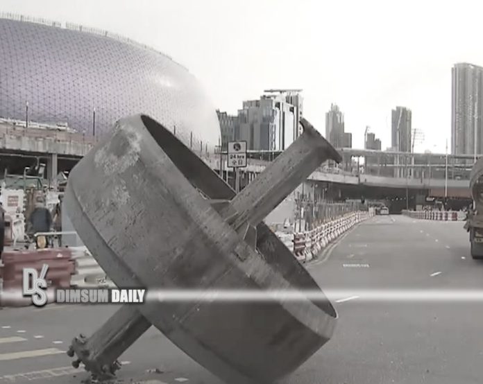 Massive object falls from truck in Kai Tak - Dimsum Daily