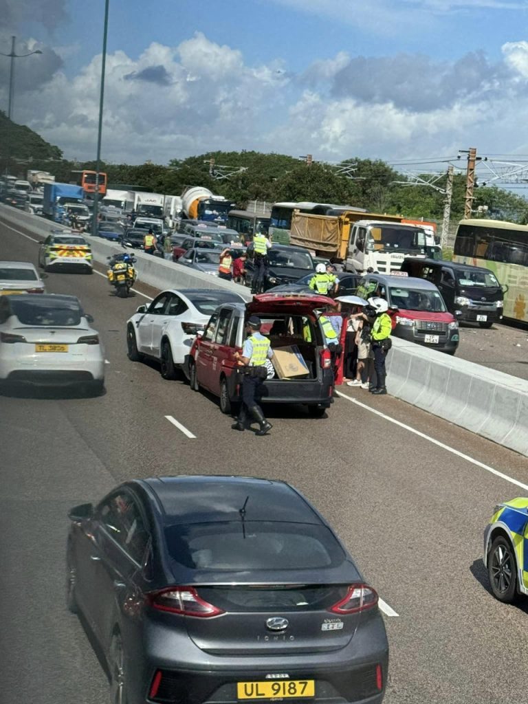 Traffic congestion on North Lantau Highway as 14 vehicles collide ...