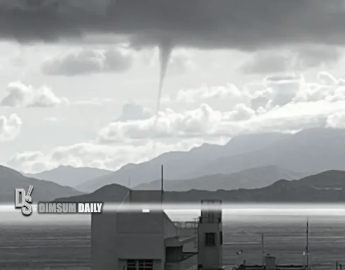 Hong Kong witnesses rare waterspout during intense heatwave - Dimsum Daily