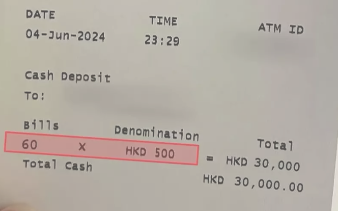 Hong Kong woman claims HK$30,000 turns into HK$3,000 after depositing ...