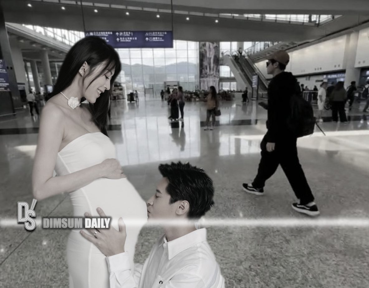 Hong Kong actor Carlos Chan returns home from filming in Malaysia to support wife Shiga Lin's ...