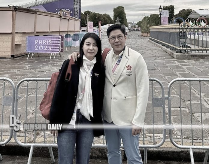 Kenneth Fok witnesses wife Guo Jingjing's role as judge at 2024 Paris ...