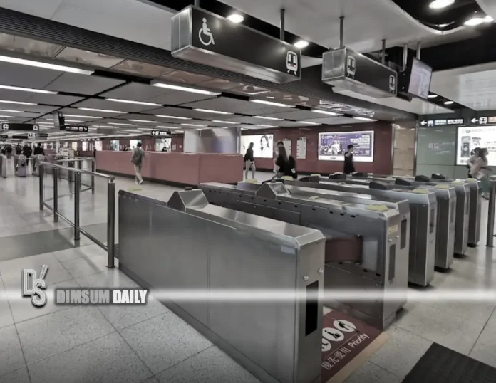 Mainland Chinese traveller with child stopped by staff after exiting through gate together at ...