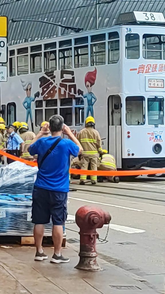 Three pedestrians trapped under tram near Kennedy Town Swimming Pool