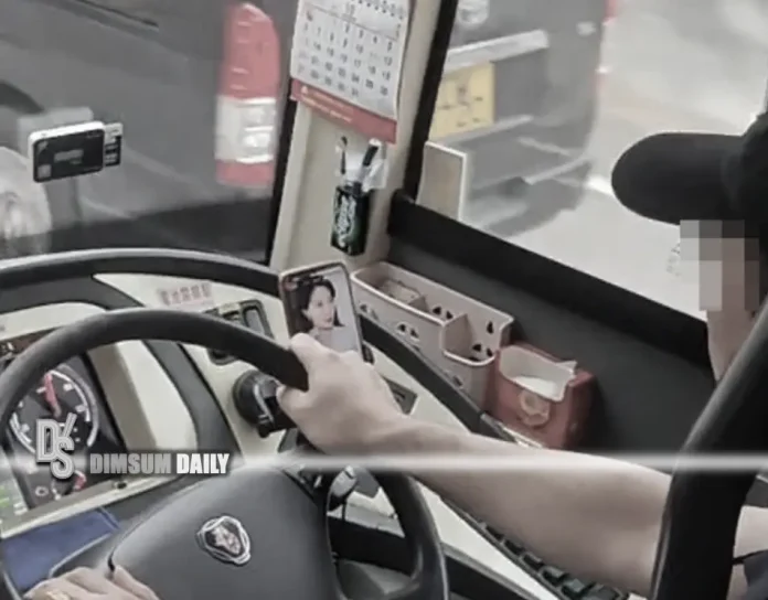 Cross-border bus driver spotted watching video on mobile phone while ...