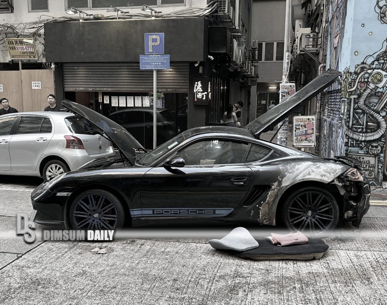 Porsche catches fire in Tsim Sha Tsui - Dimsum Daily