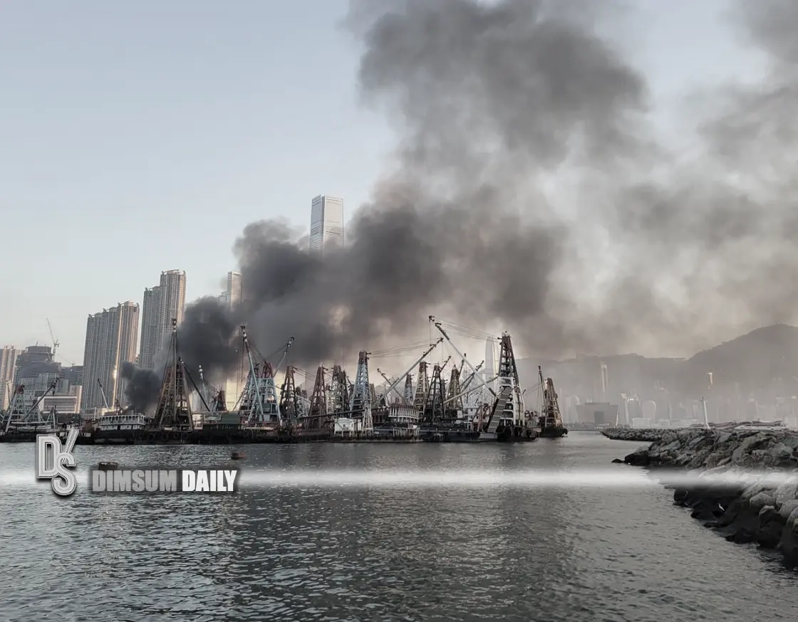No. 3 alarm fire erupts at New Yau Ma Tei Cargo Working Area - Dimsum Daily