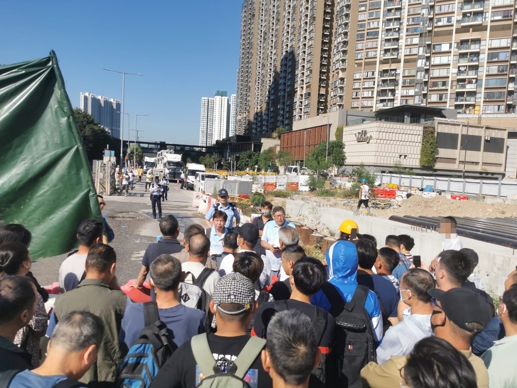 Around 100 construction workers protest at public housing site in Tung ...