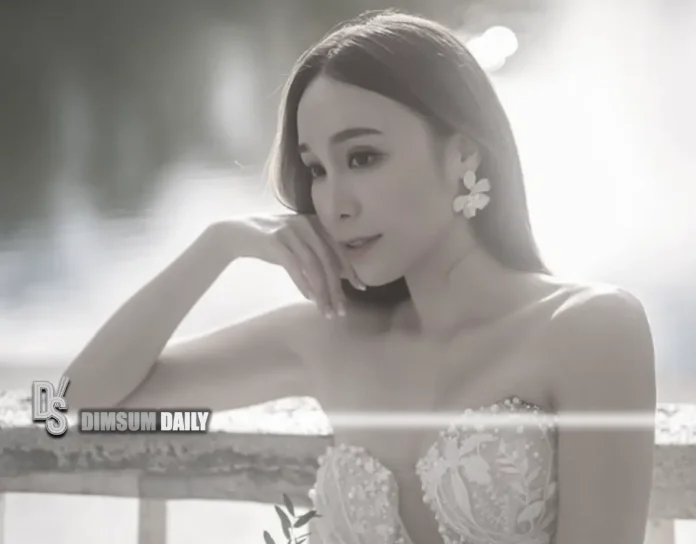 TVB actress Irina Tang stuns in translucent wedding gown