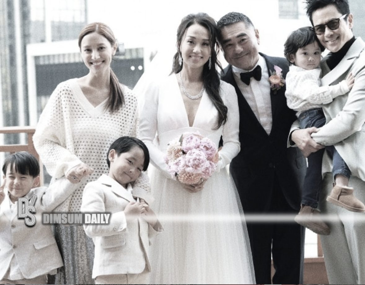 Grace Chan and Kevin Cheng attend family wedding with their sons