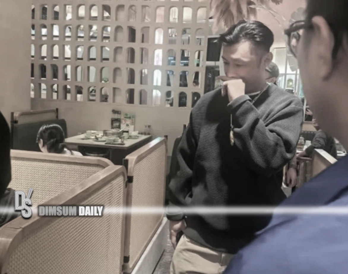 Hong Kong actor Shawn Yue spotted in casual dining