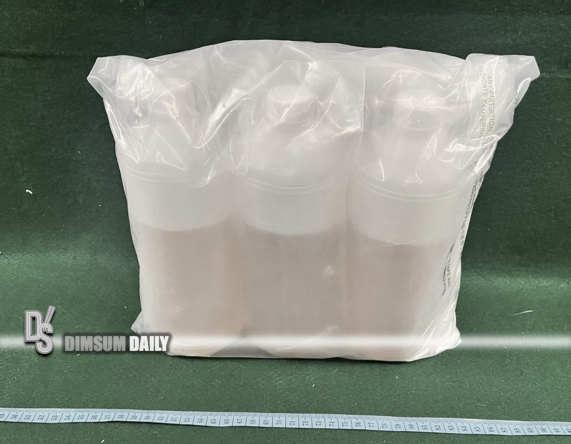Hong Kong Customs seizes HK$2 million in suspected liquid cocaine