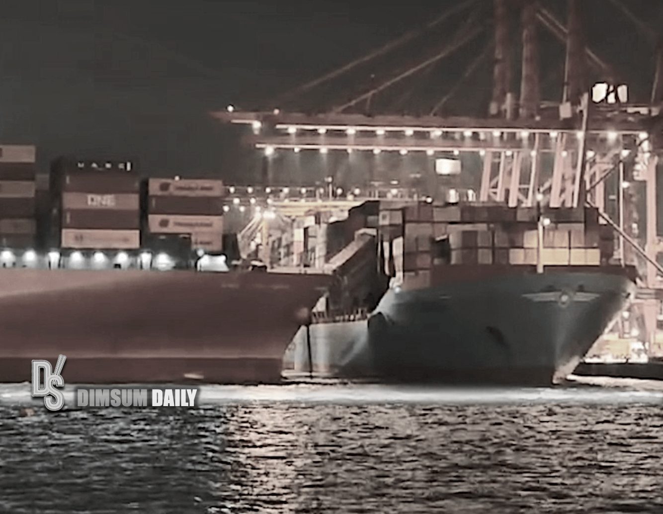 Collision at Kwai Tsing Container Terminal causes cargo containers to ...