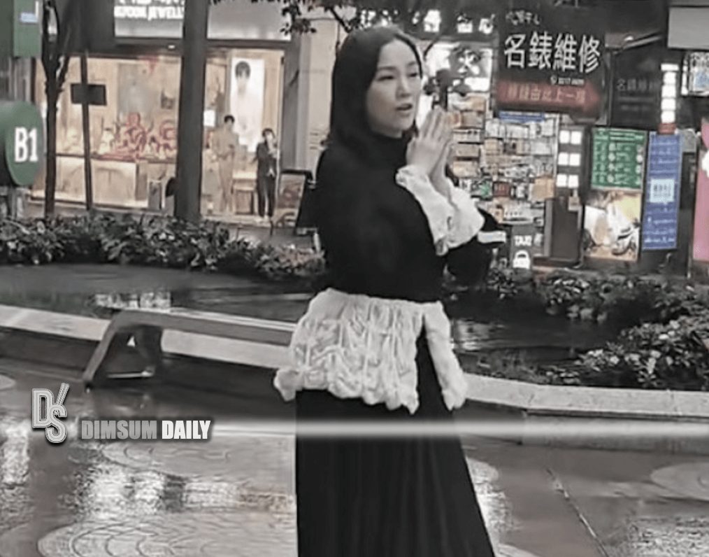 Hong Kong singer Kay Tse appears in Causeway Bay