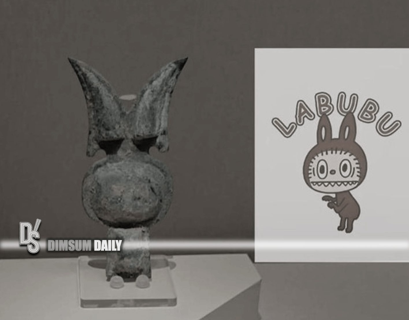 Ancient Bronze Artifact Resembling Labubu Toy displayed at Luoyang Museum