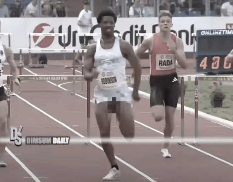 U.S. sprinter's wardrobe malfunction reveals genitals mid-race, yet he ...
