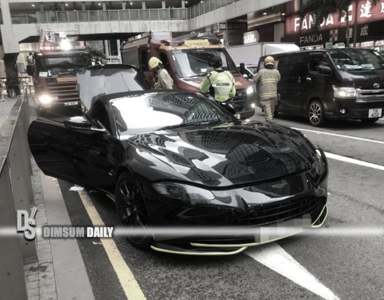 Aston Martin car rear-ends bus in Central, female driver sustains minor ...