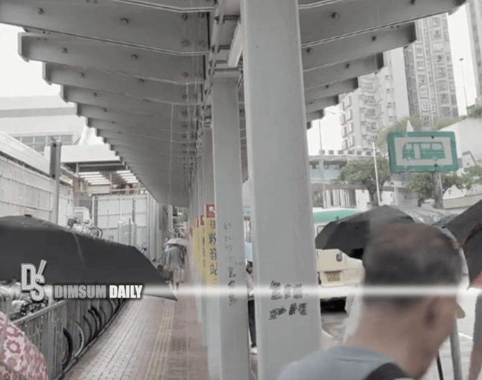 MTR Fanling Station's covered walkway to Liantang Port bus terminal ...