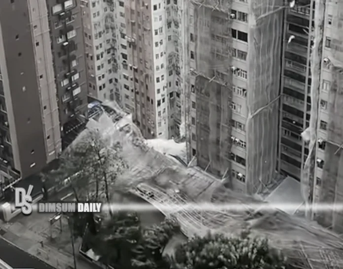 Scaffold collapse at Sky Scraper in North Point causes widespread damage