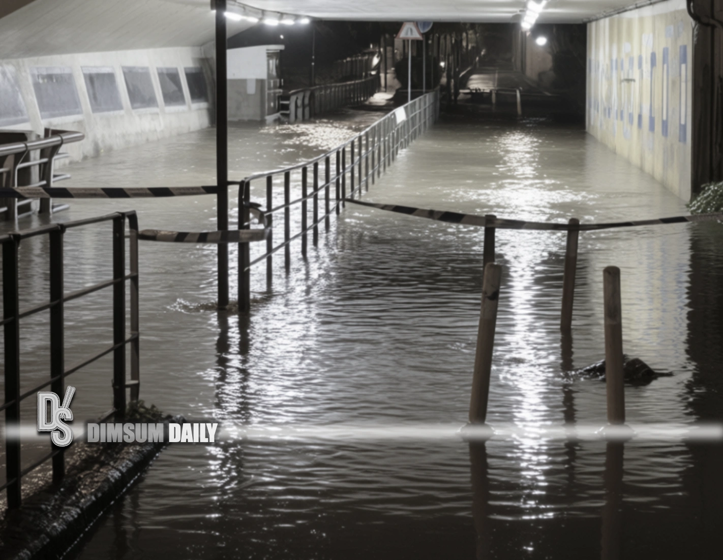 Shing Mun River overflows, canopy collapses at Sha Tin Park under Typhoon No. 10 Signal - Dimsum ...
