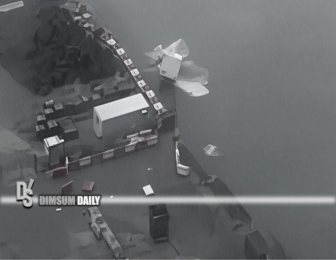 Fears for individual trapped in container as typhoon-force winds topple ...