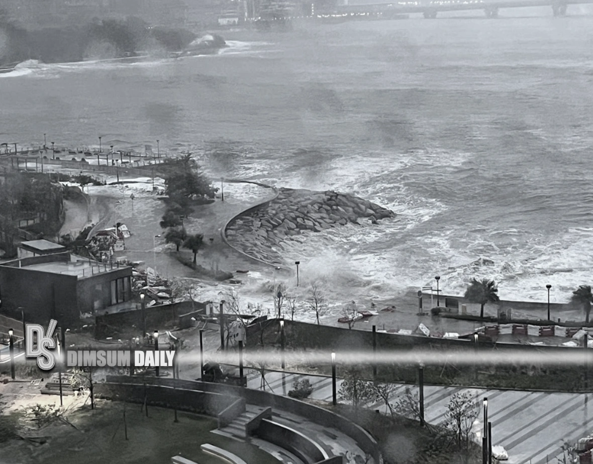 Ragasa begins departure from HK but Typhoon No. 10 Signal stays as hurricane-force winds linger