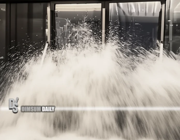 Man swept away as strong waves Breach Fullerton Ocean Park Hotel during ...