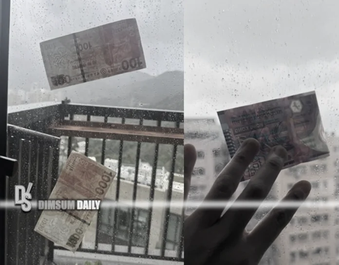 Unusual phenomenon as wind blows banknotes onto windows during Super ...