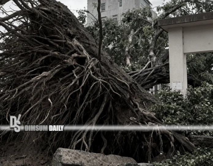 Super Typhoon Ragasa topples 50-year-old historic tree in Sai Kung