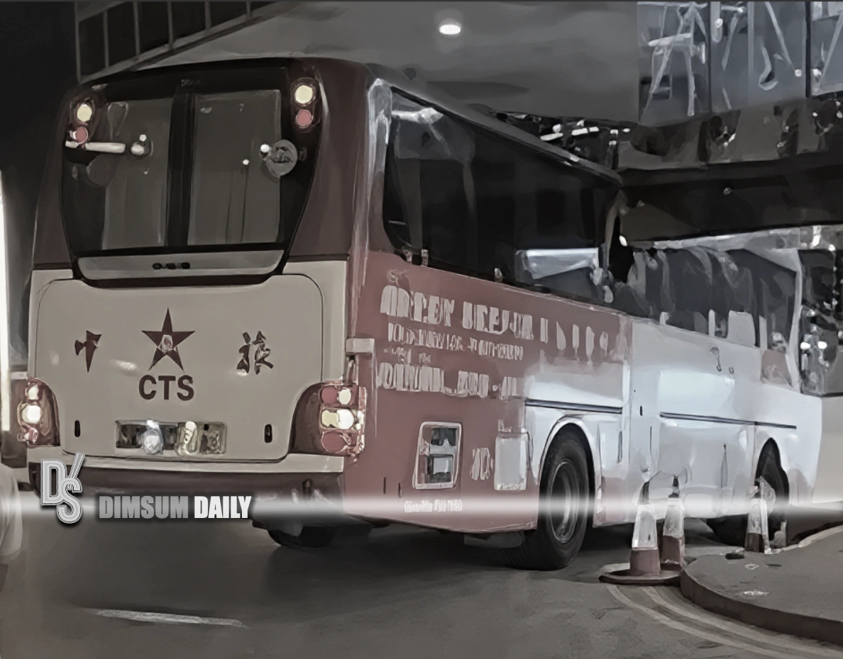 Tour bus collides with Royal Pacific Hotel in TST during parking manoeuvre