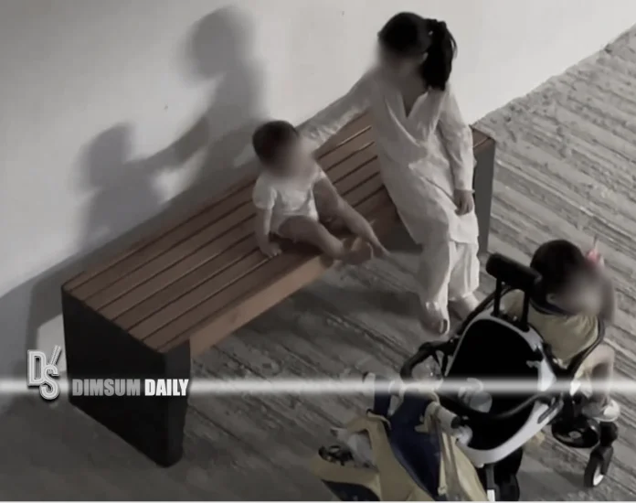 Viral video shows young girl repeatedly pushing baby from bench