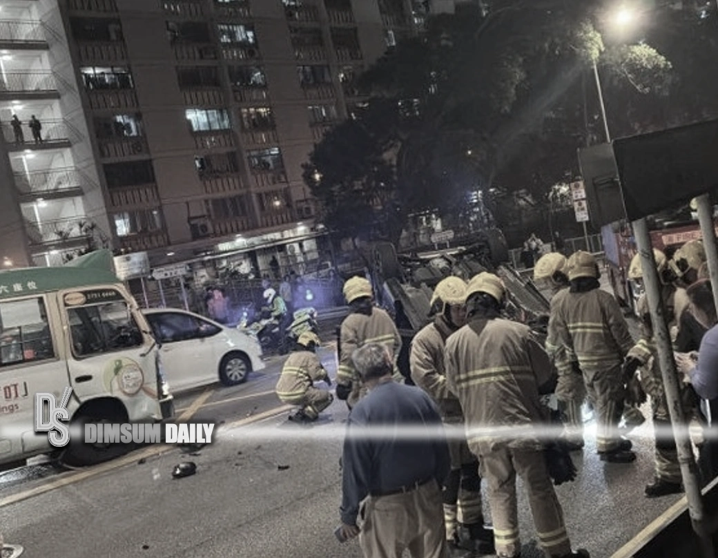 Tesla flips onto roof in Wong Tai Sin collision with minibus