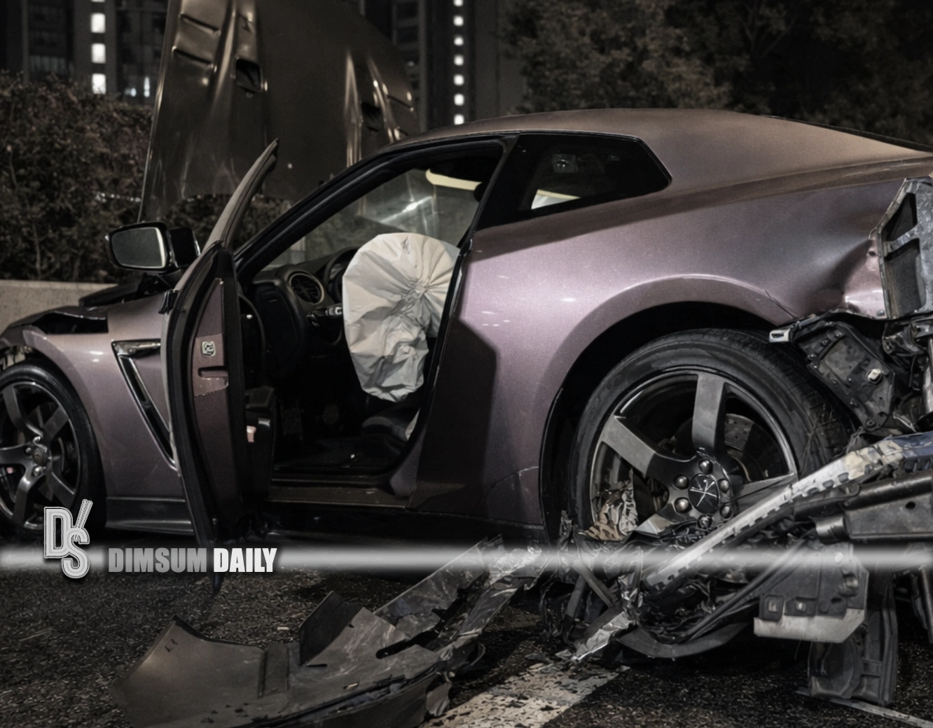 Abandoned sports car sparks police hunt after dramatic Tolo Highway crash