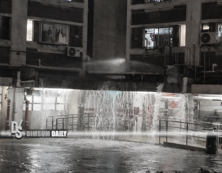 Burst pipe at Lok Wah South Estate sends torrent over podium as water ...