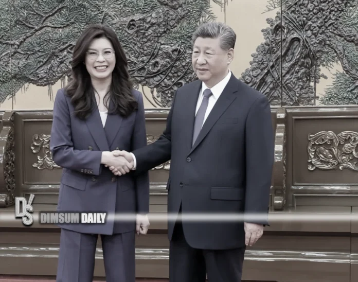 Xi Jinping meets KMT chair Cheng Li-wun in Beijing