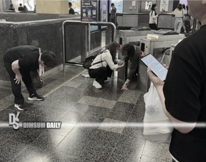 Three women caught on camera allegedly evading fares at MTR Tsim Sha ...